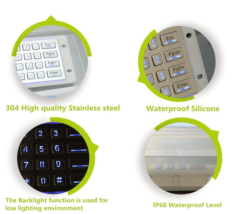 IP68 highest waterproof rating 16Keys Industrial Metal Keypad for for ...